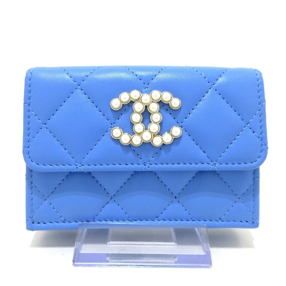CHANEL | Bags | Chanel Small Flap Matelasse Wallet Fake Pearl Lambskin ...